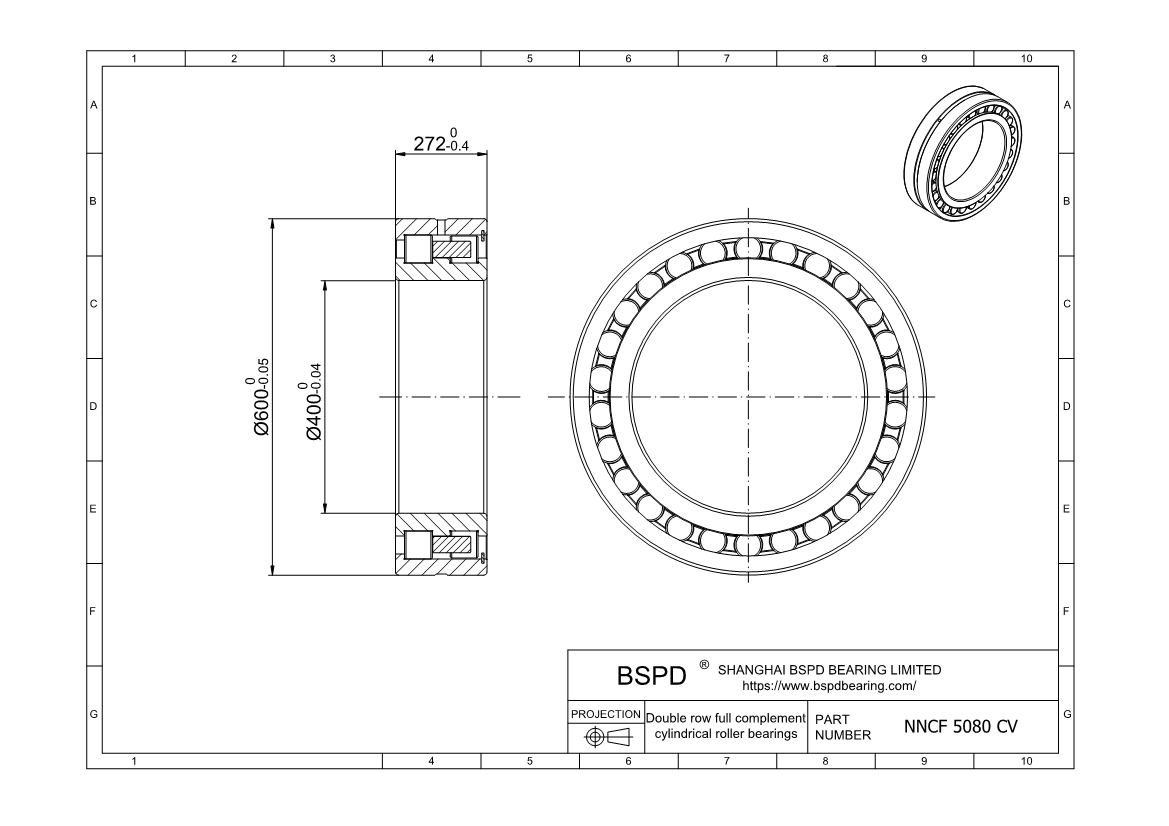 NNCF 5080 CV Double row full complement cylindrical roller bearings ...