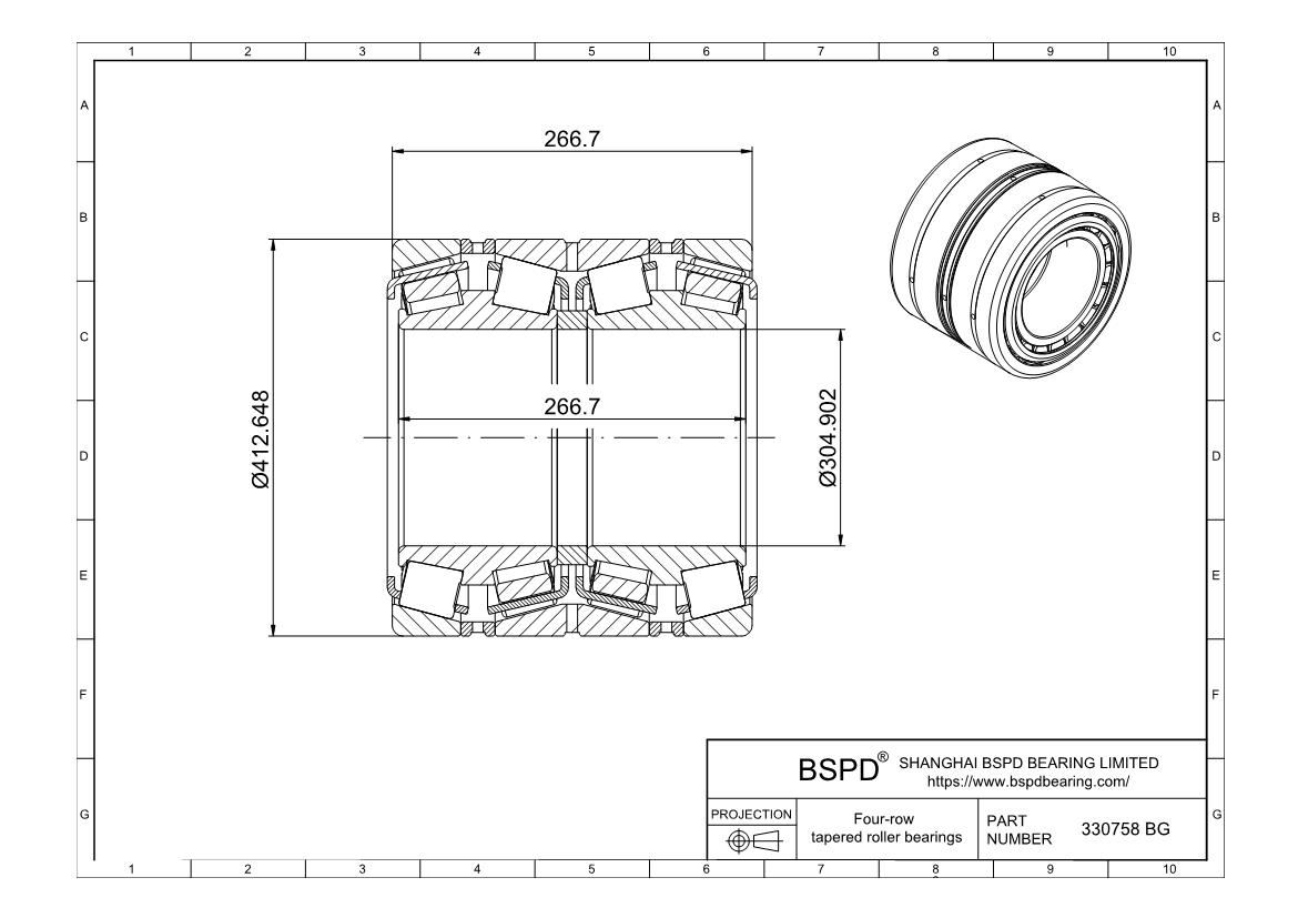 330758 BG Four-row tapered roller bearings | BSPD Bearing Manufacturing